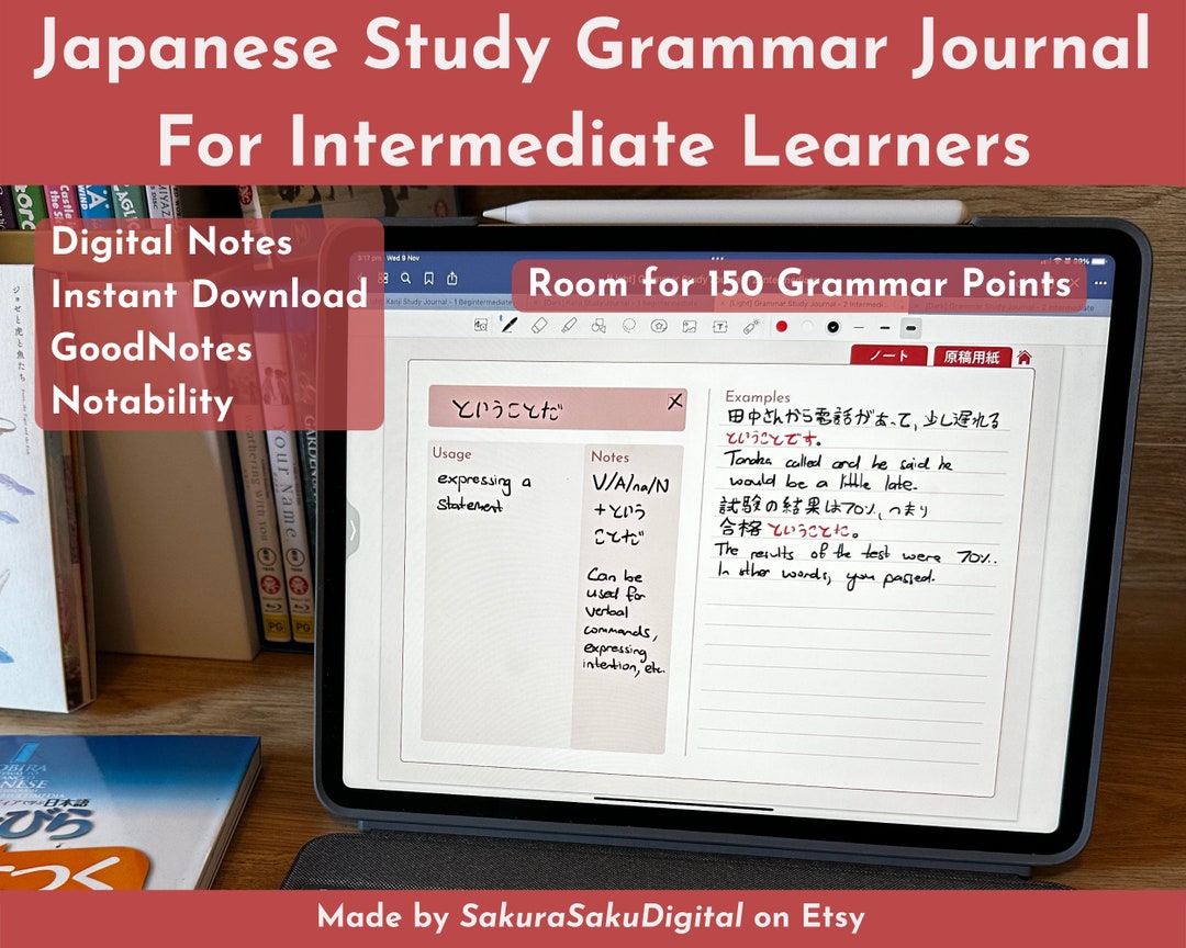 Japanese Grammar Self-study Journal | for Intermediate Learners | 150 ...