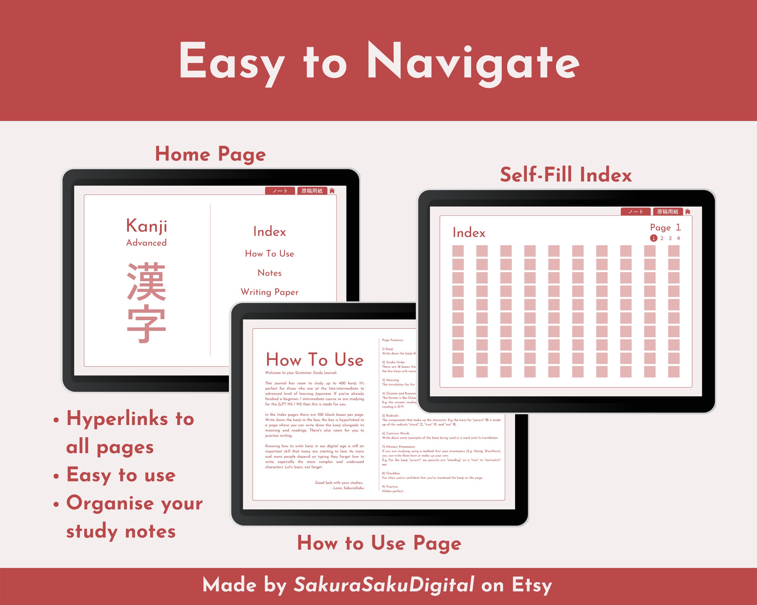 Japanese Kanji Self-study Journal for Advanced Learners 400 Kanji Notes ...