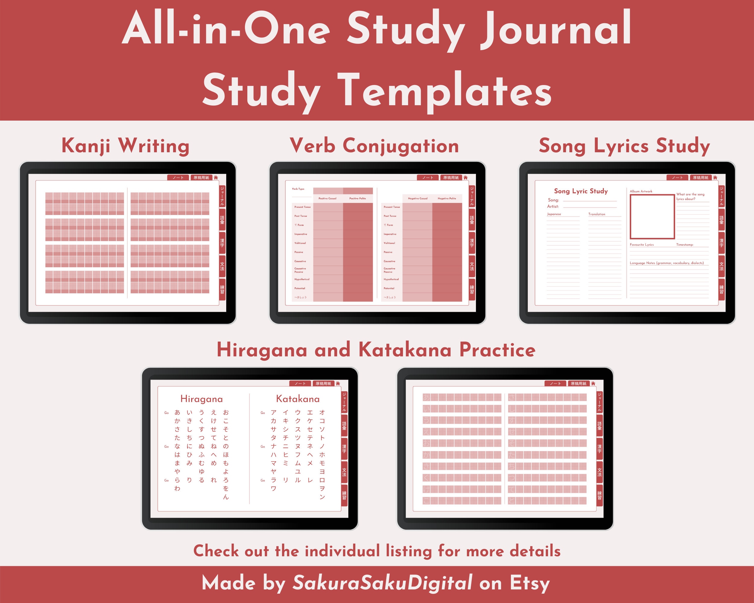 BUNDLE Japanese JLPT N5 Study Pack All-in-one Beginner-intermediate ...