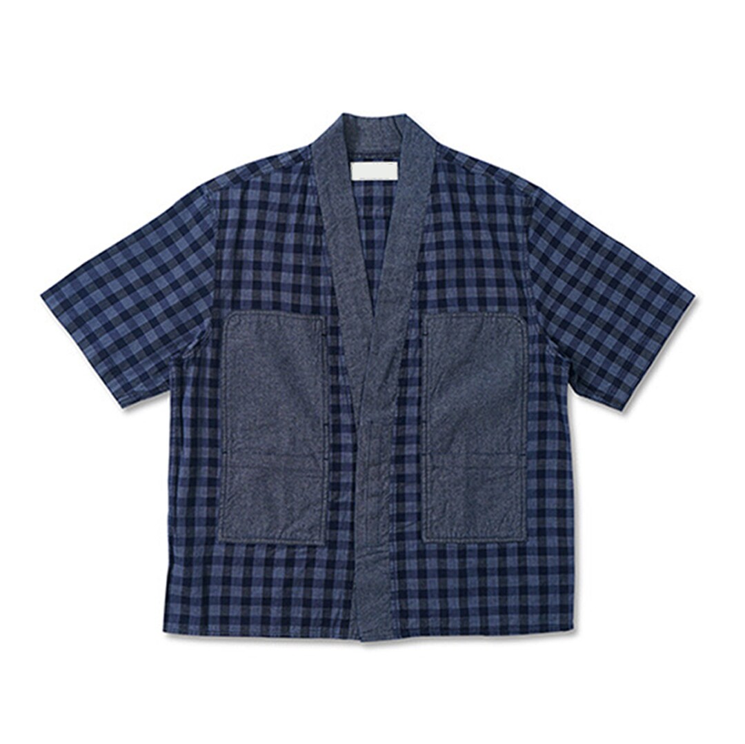 The Blob Indigo Dye Check Kimono Jacket - Etsy