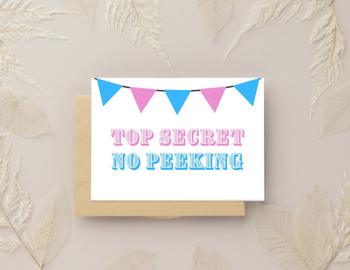 Gender Reveal "top Secret" Design - Etsy