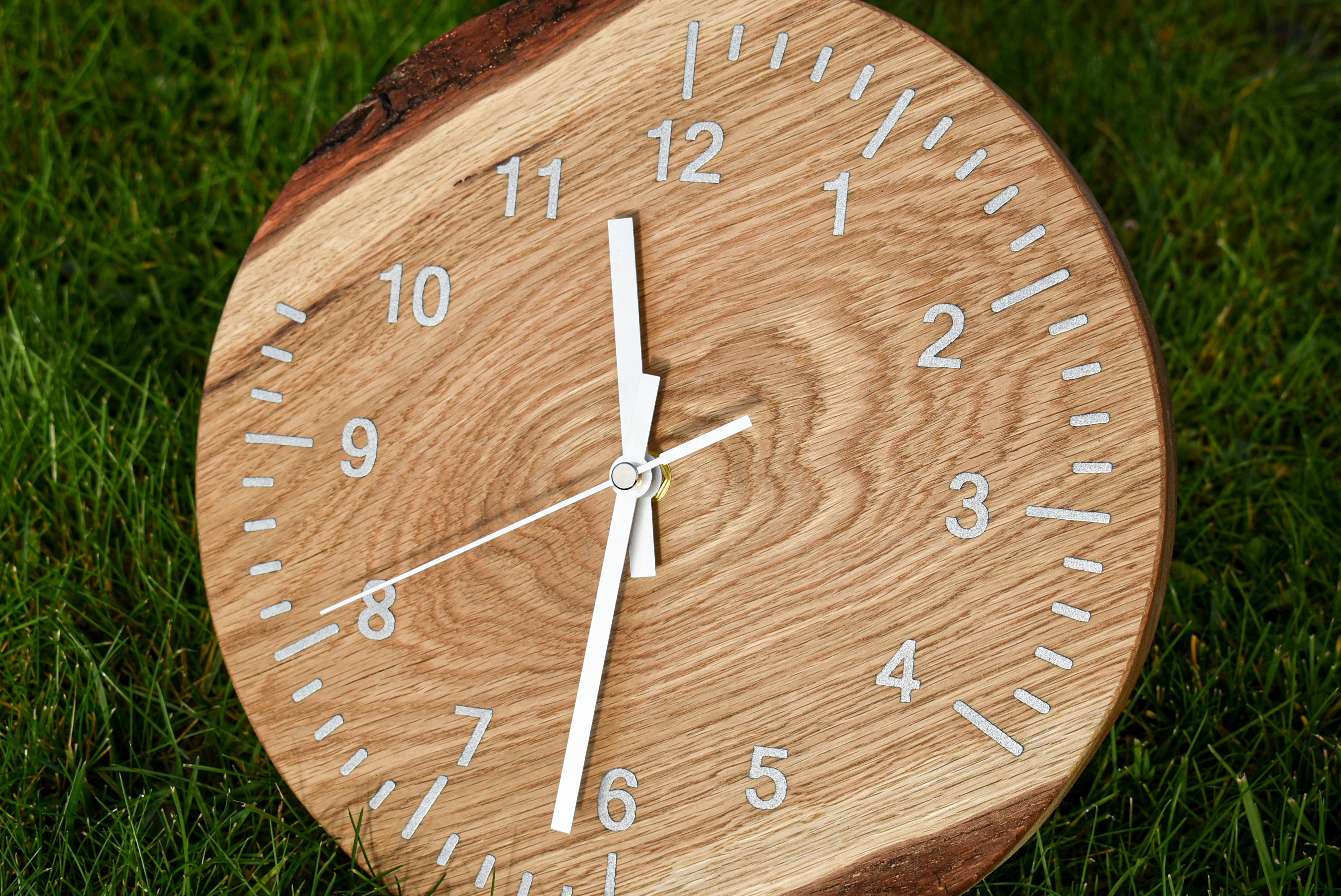 Clocks Home Décor Home & Living Oak Wall Clock I Solid Wooden Clock I ...
