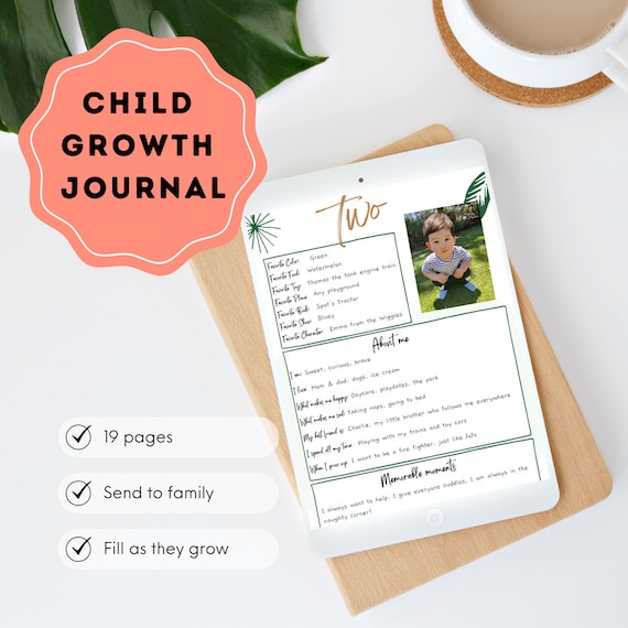 Digital Child Memory Growth Journal AUS/UK Goodnotes - Etsy