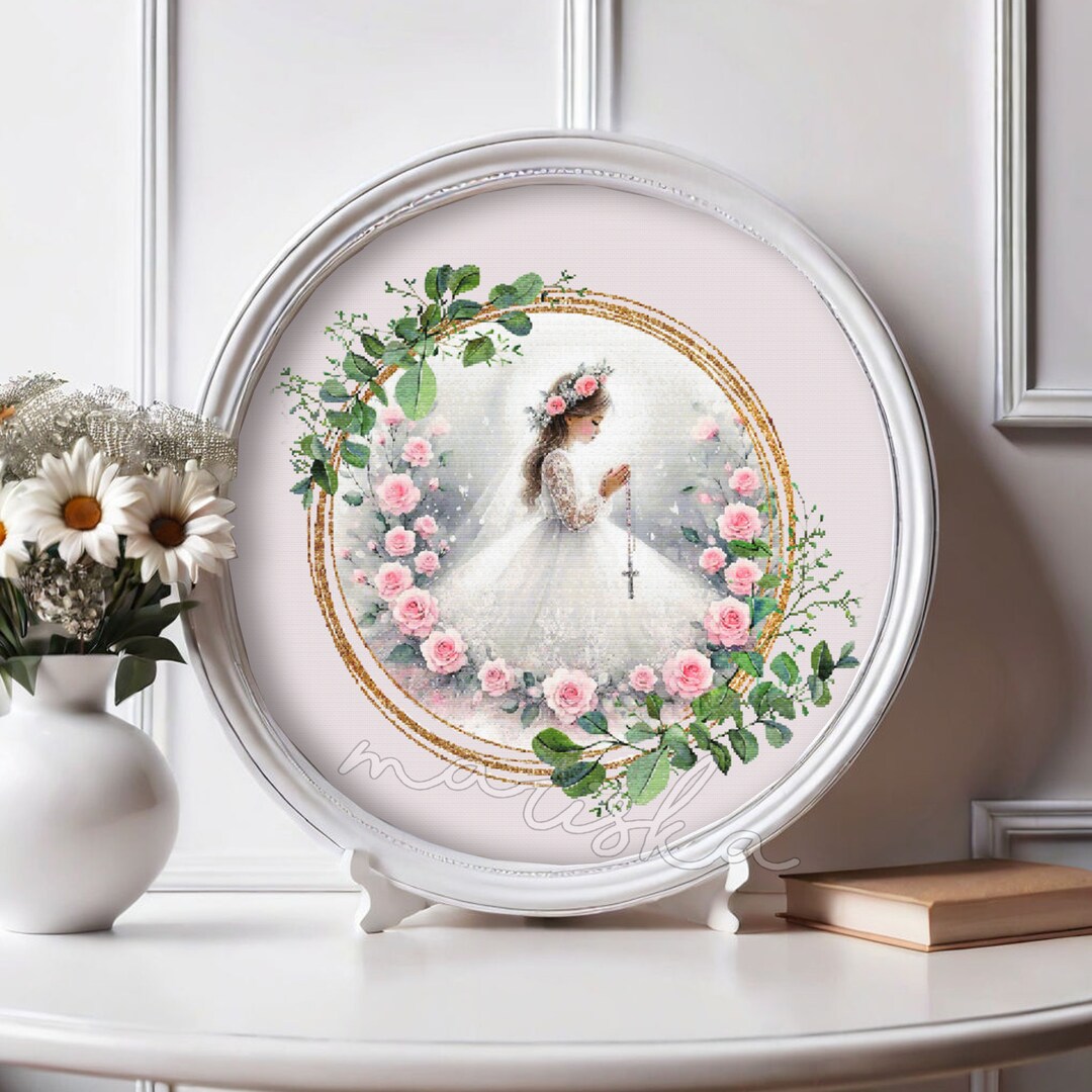 Holy Confirmation Girl Cross Stitch Pattern: Religious Embroidery (PDF ...
