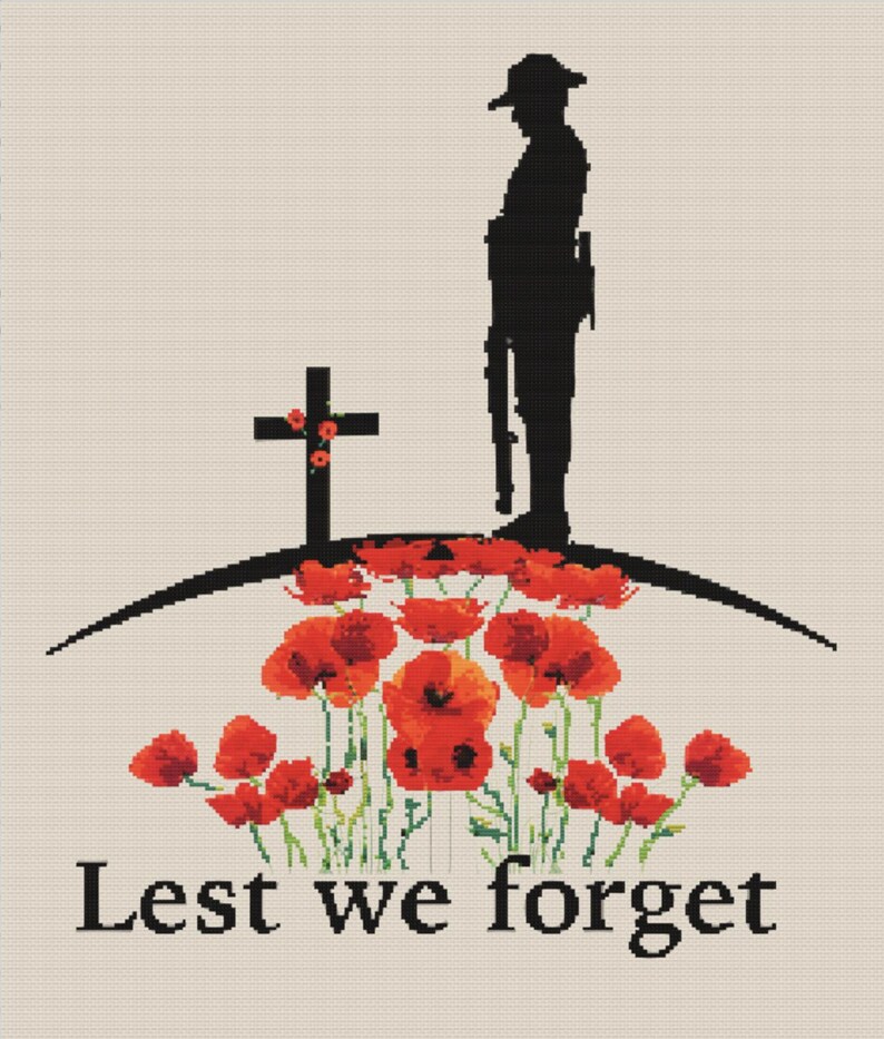 Lest We Forget Cross Stitch Pattern: Remembrance Day PDF (instant ...