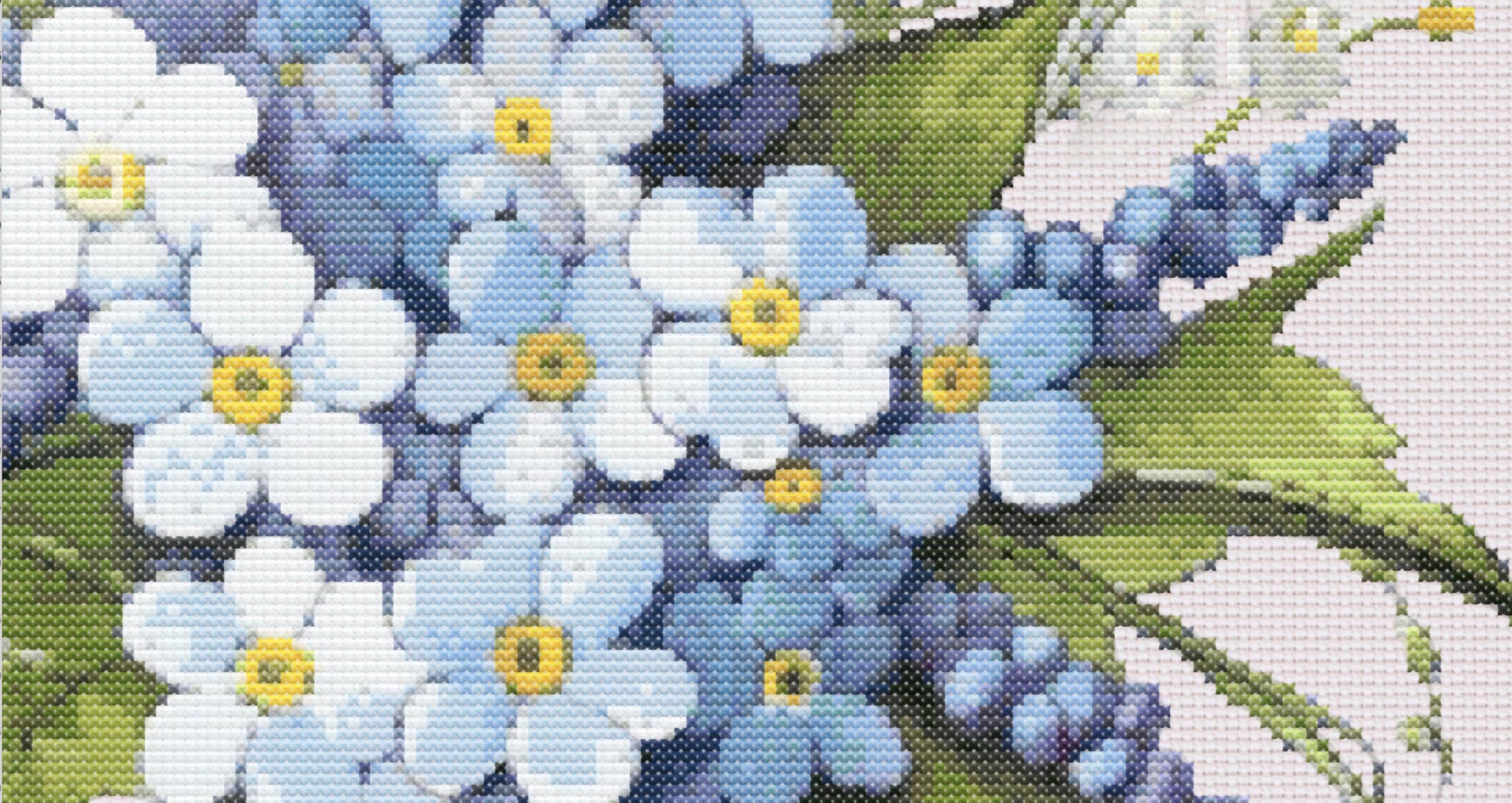 Forget-me-not Cross Stitch Pattern: Floral Bouquet Design (PDF Download ...