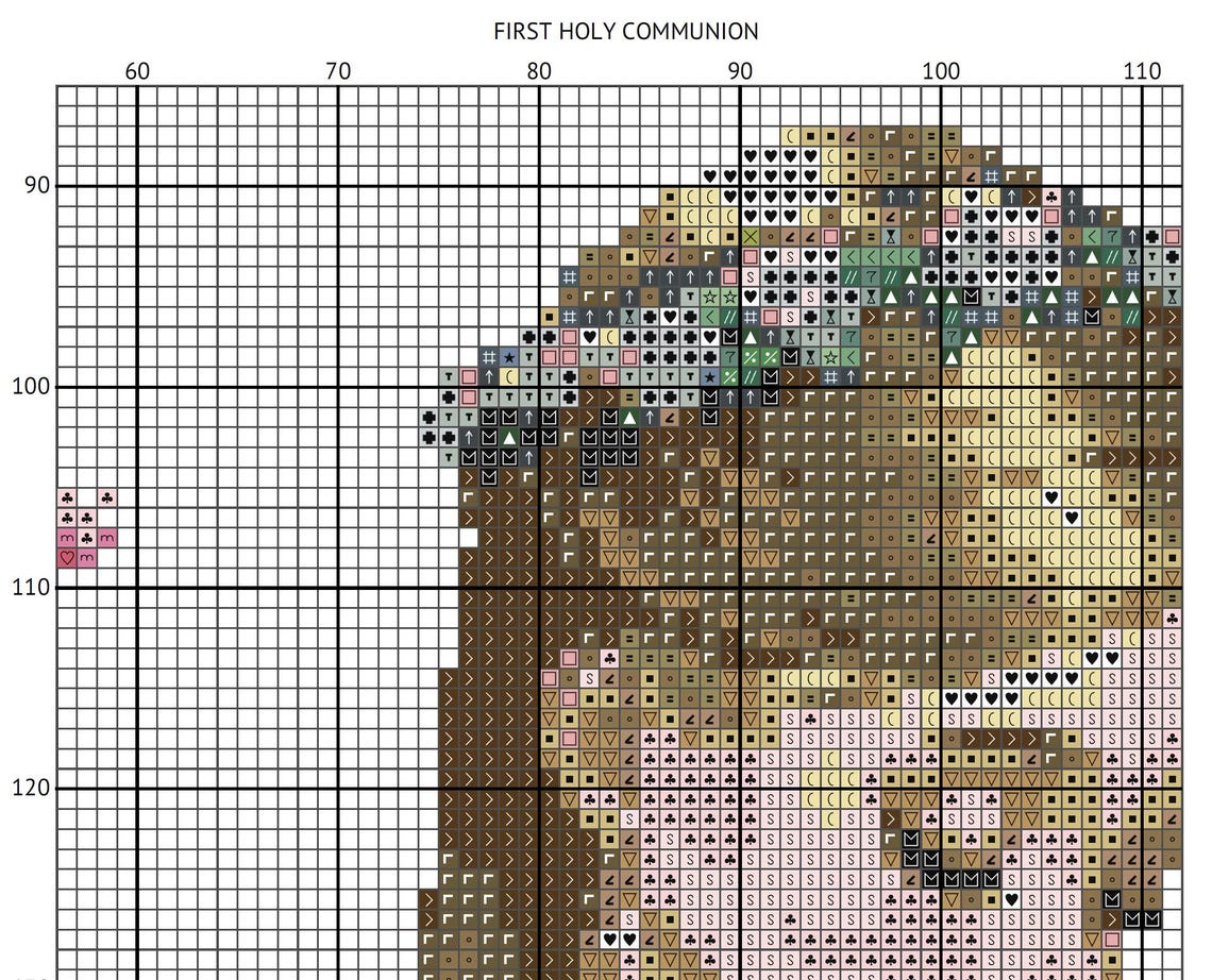 First Holy Communion Cross Stitch Pattern: Girl With Blond Hair (PDF ...