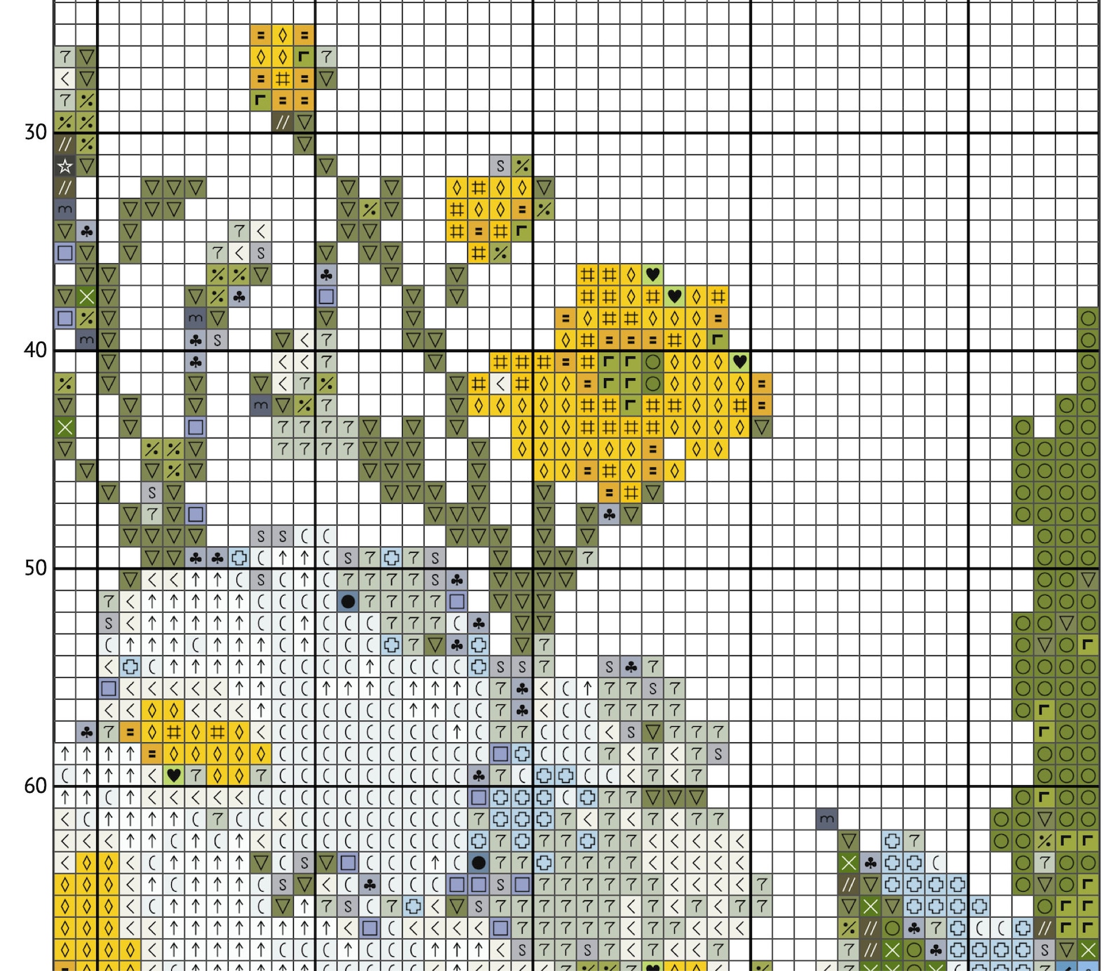 Forget-me-not Cross Stitch Pattern: Floral Bouquet Design (PDF Download ...