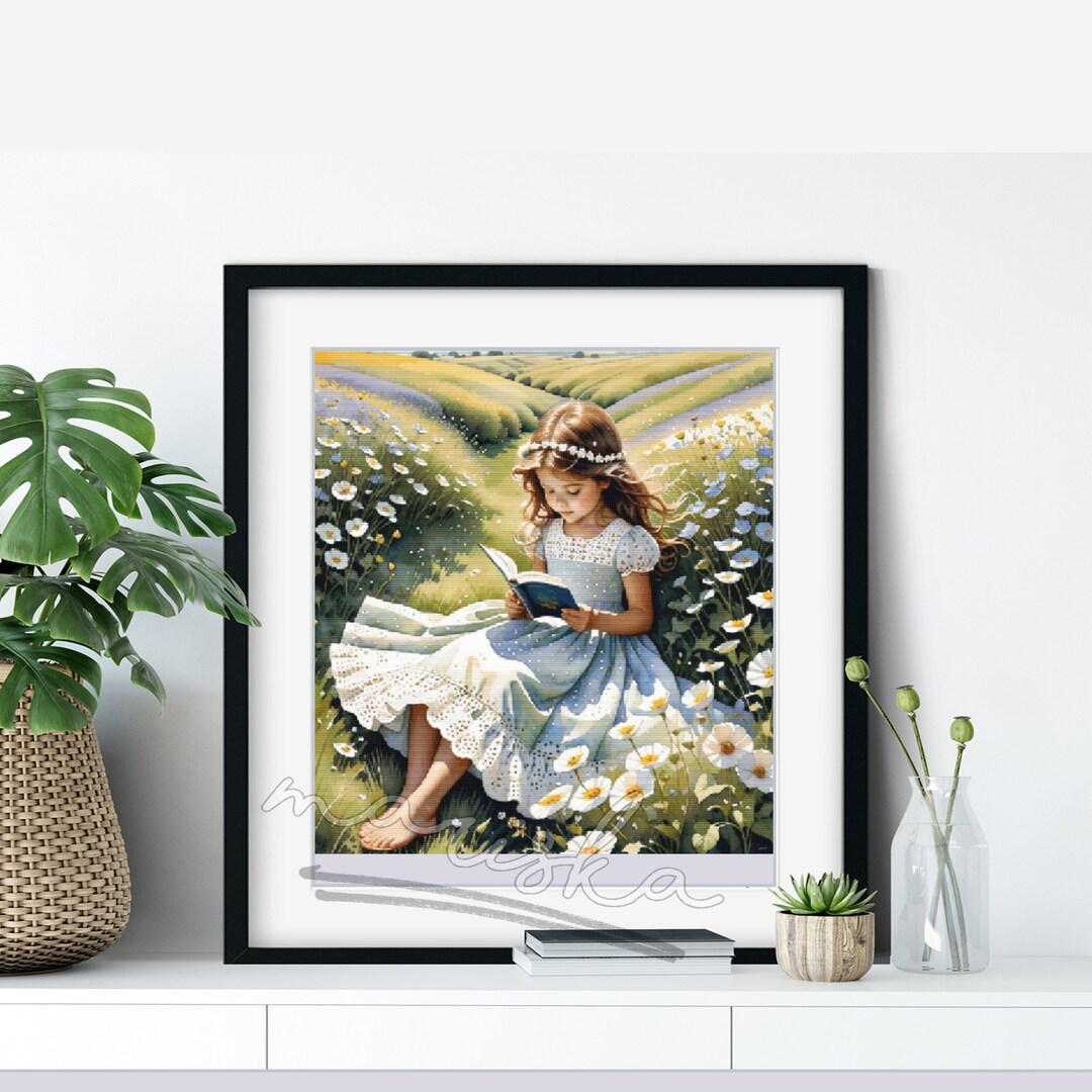 Cross Stitch Pattern Wildflower Girl Full Coverage Stitch Pattern PDF ...