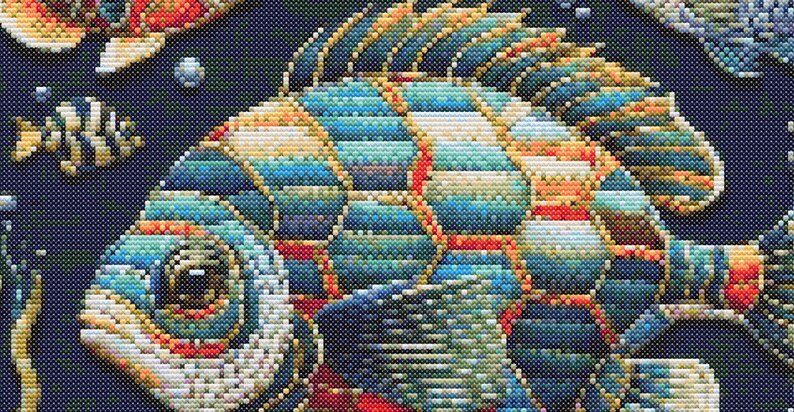 Cross Stitch Pattern PDF Fish Cross Stitch Instant Download Coral Cross ...