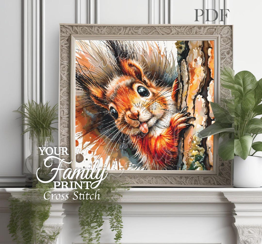 Red Squirrel Cross Stitch Pattern: Ardilla Traviesa Animal (PDF) - Etsy