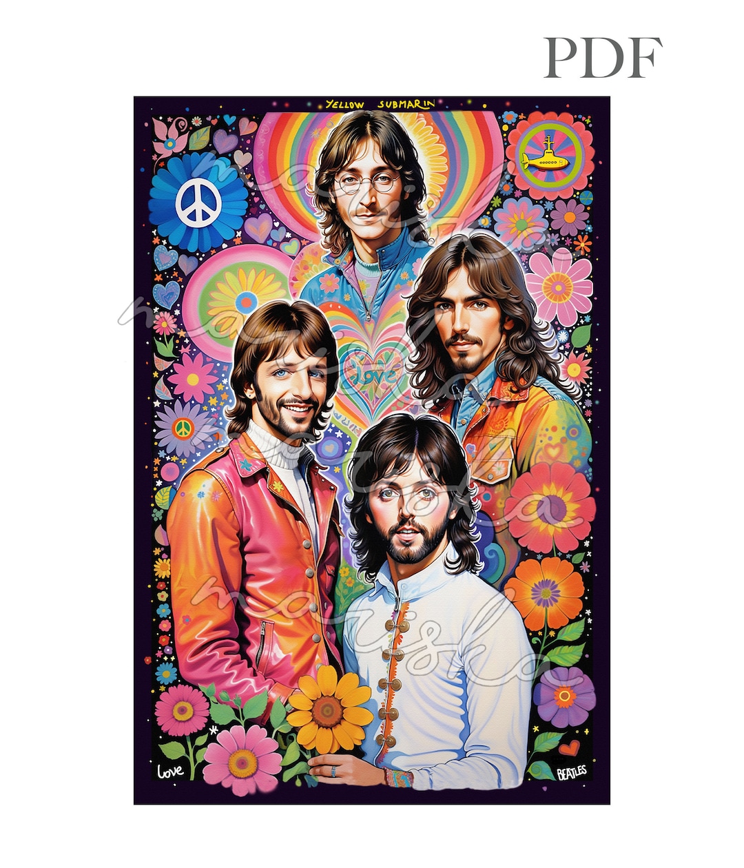 The Beatles 'yellow Submarine' Retro Cross Stitch Pattern (PDF Download ...