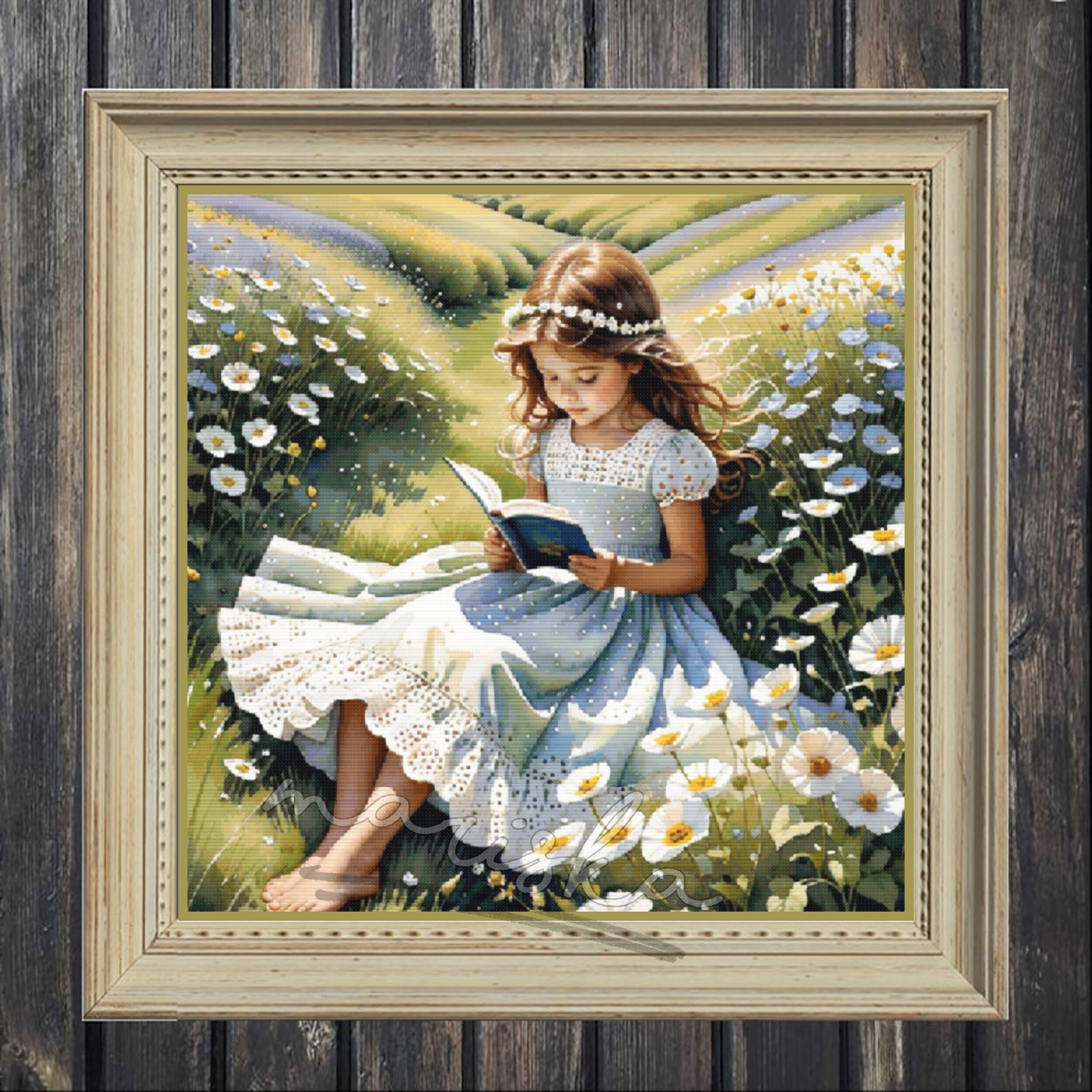 Cross Stitch Pattern Wildflower Girl Full Coverage Stitch Pattern PDF ...