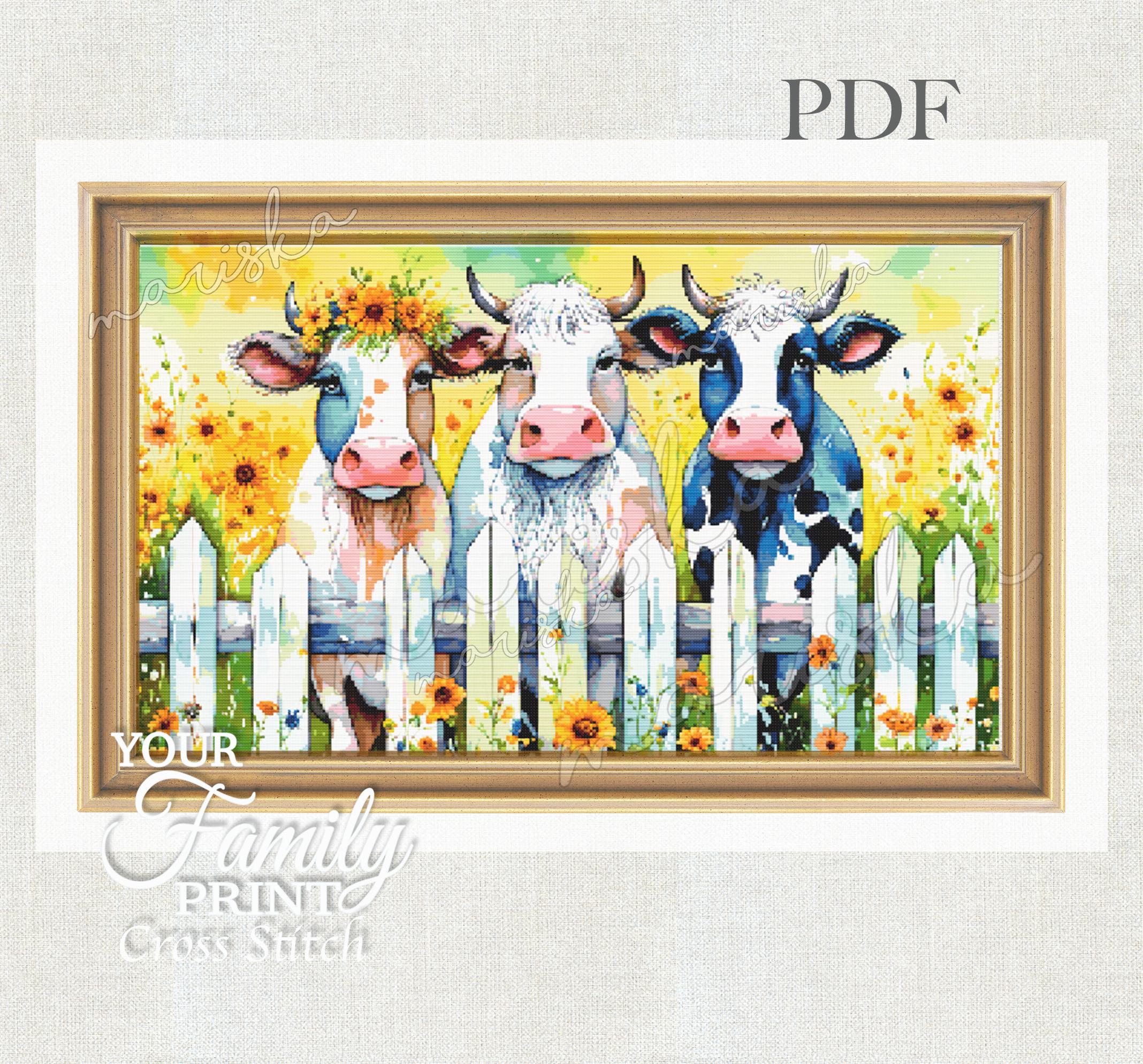 Cross Stitch Pattern Animals Cows Farm Land PDF Stitch Pattern PDF ...