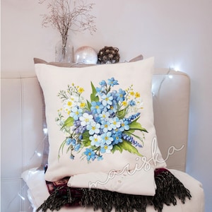 Forget-me-not Cross Stitch Pattern: Floral Bouquet Design (PDF Download ...