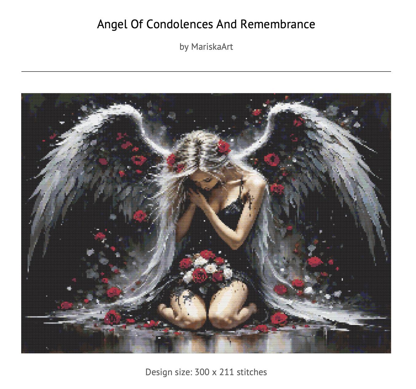 Angel of Condolences Cross Stitch Pattern: Remembrance Day (PDF) - Etsy
