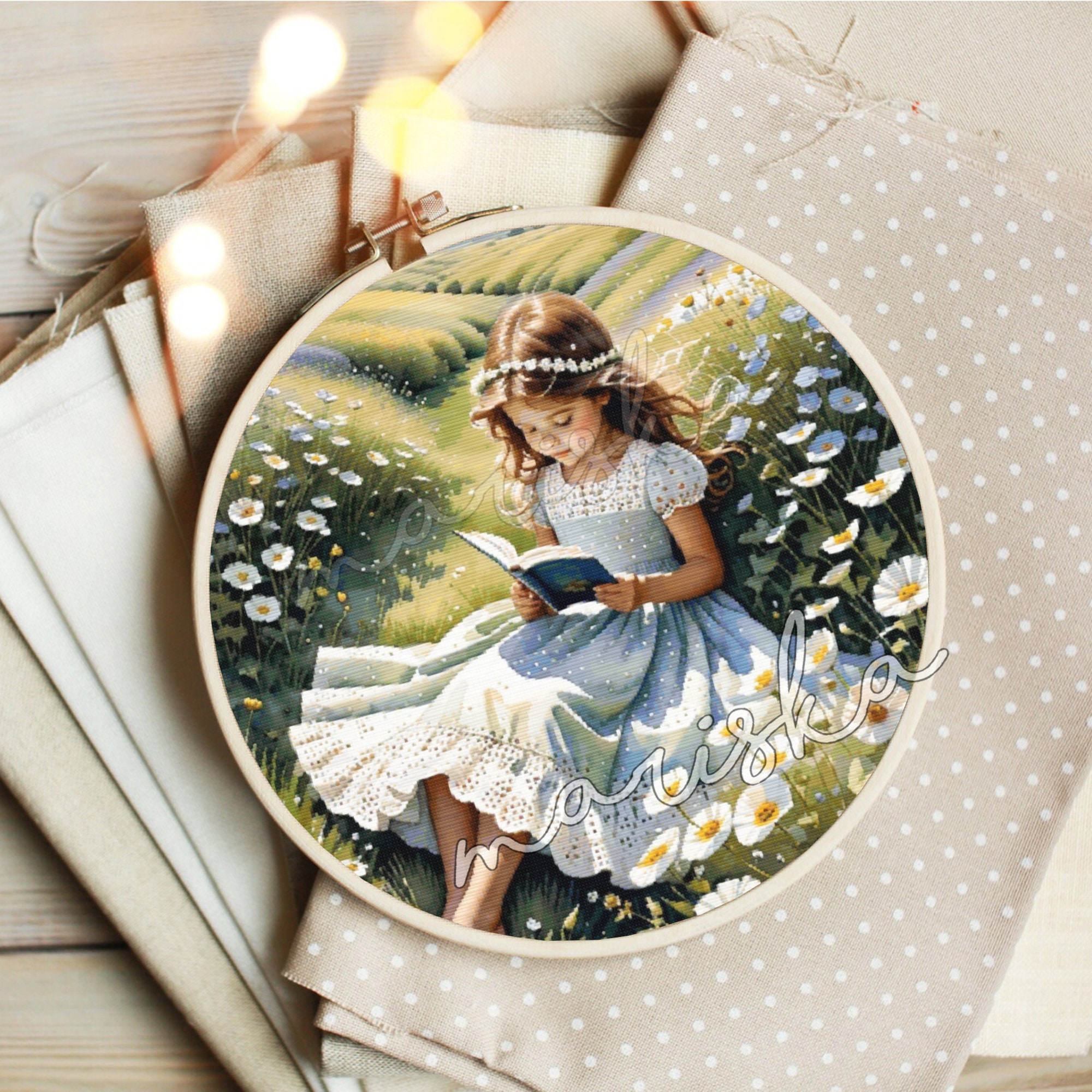 Cross Stitch Pattern Wildflower Girl Full Coverage Stitch Pattern PDF ...