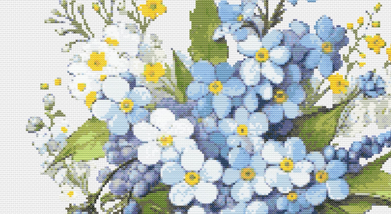 Forget-me-not Cross Stitch Pattern: Floral Bouquet Design (PDF Download ...
