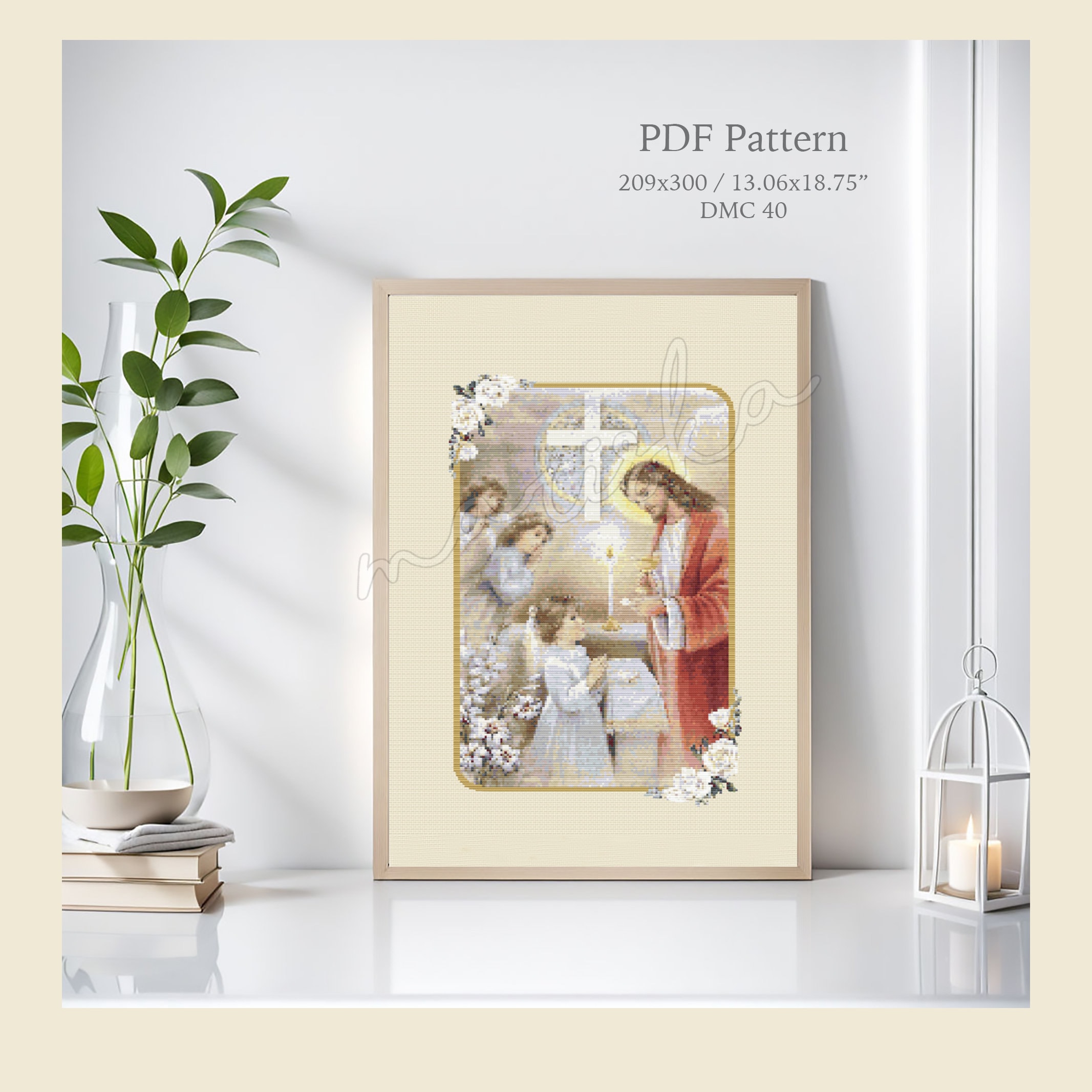 First Holy Communion, Cross Stitch Pattern, Modern Cross Stitch Pattern ...