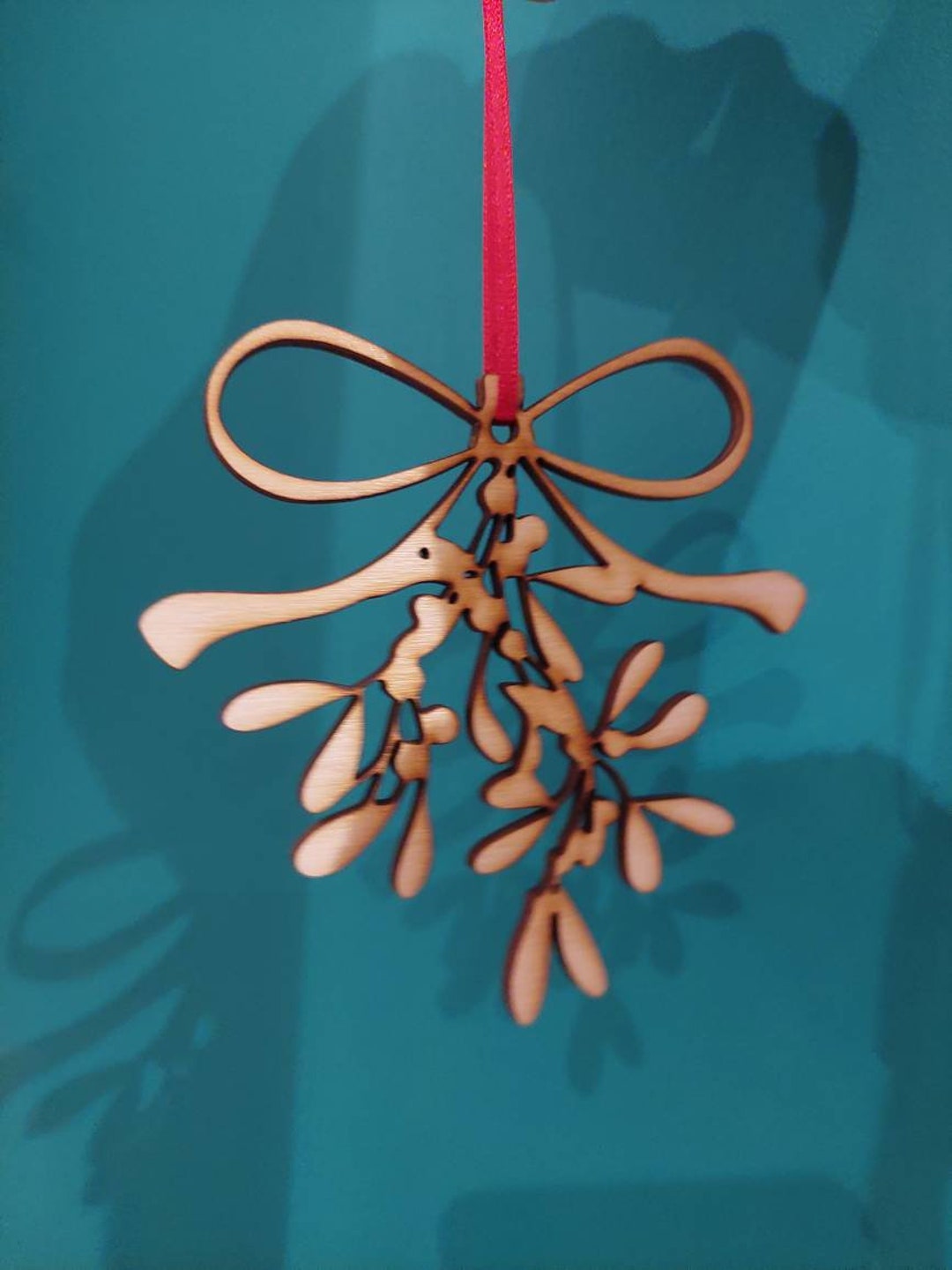 Lasercut Mistletoe Unique Christmas Tree Bauble Decoration Birtch ...