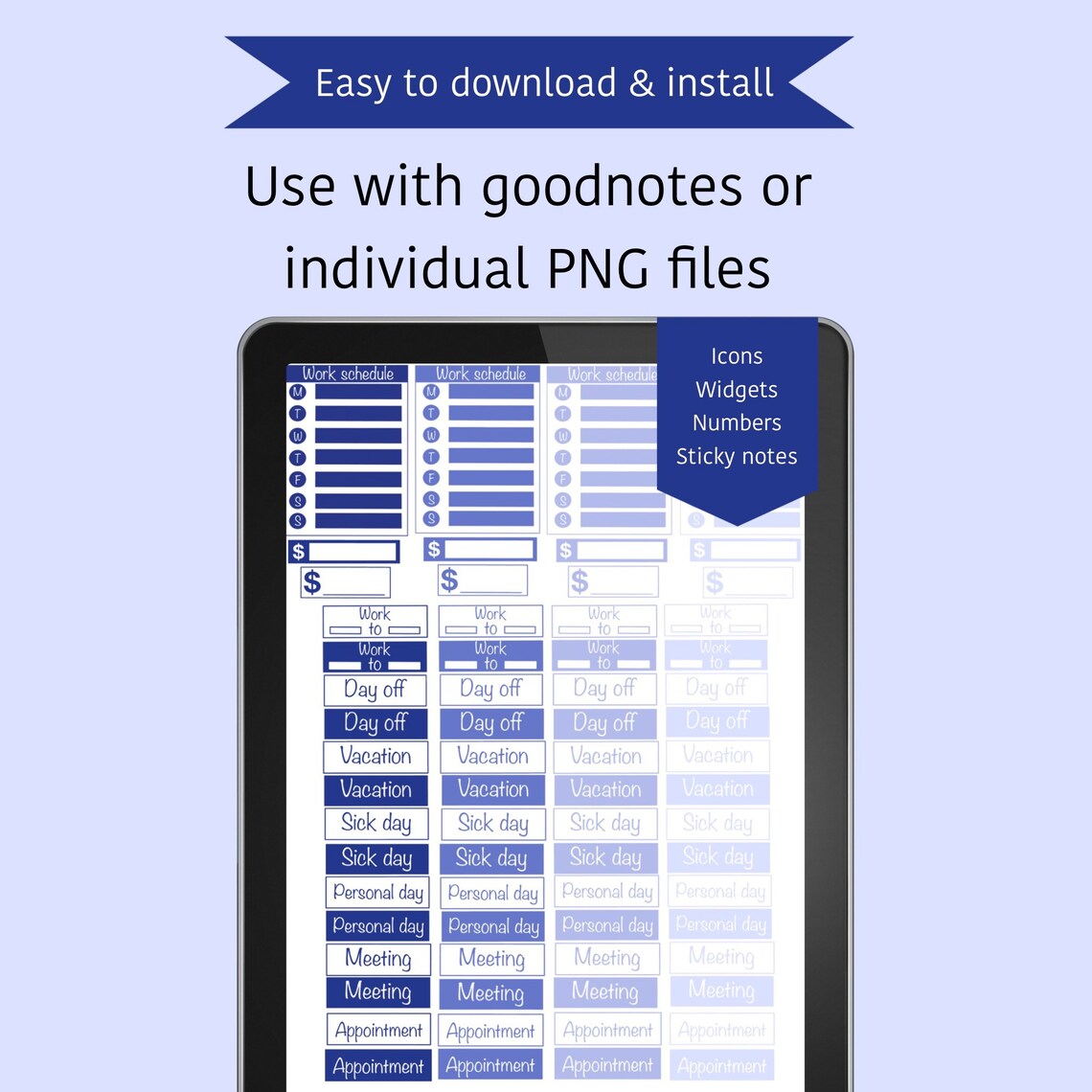 Sticker Pack, Sticky Notes, Digital Sticker Kit, Goodnotes Stickers ...