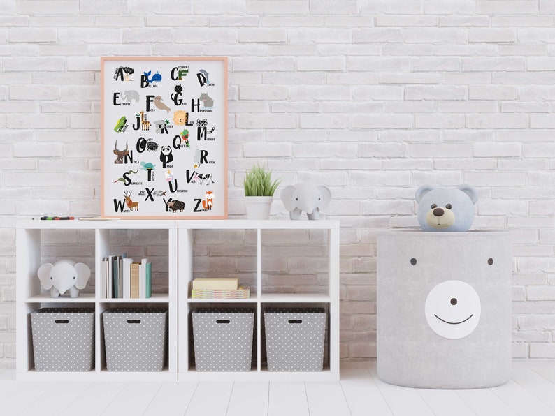 Alphabet Poster Print, Spanish and English, Alphabet Poster for Kids ...