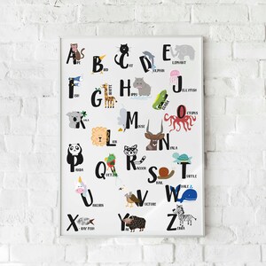 Alphabet Poster Print, Spanish and English, Alphabet Poster for Kids ...