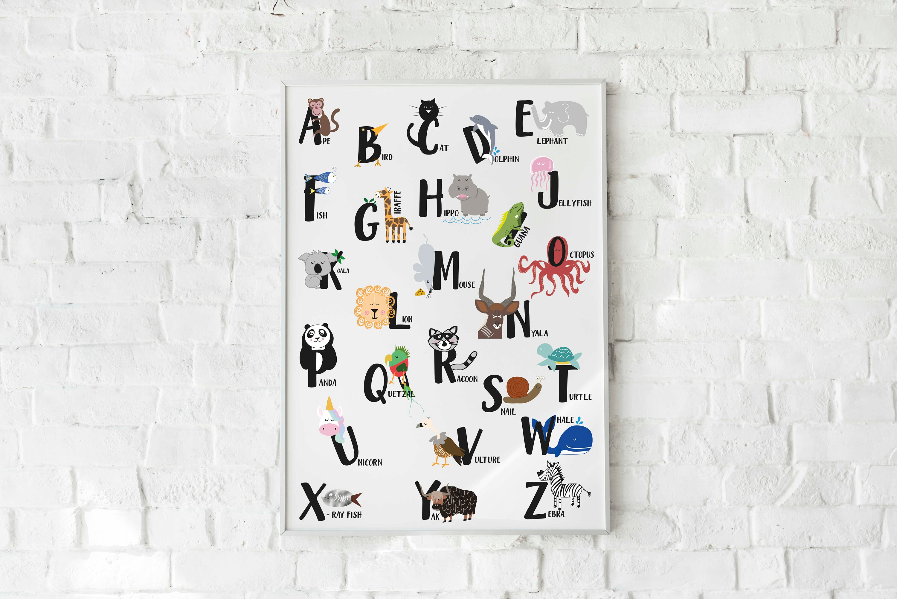 Alphabet Poster Print, Spanish and English, Alphabet Poster for Kids ...