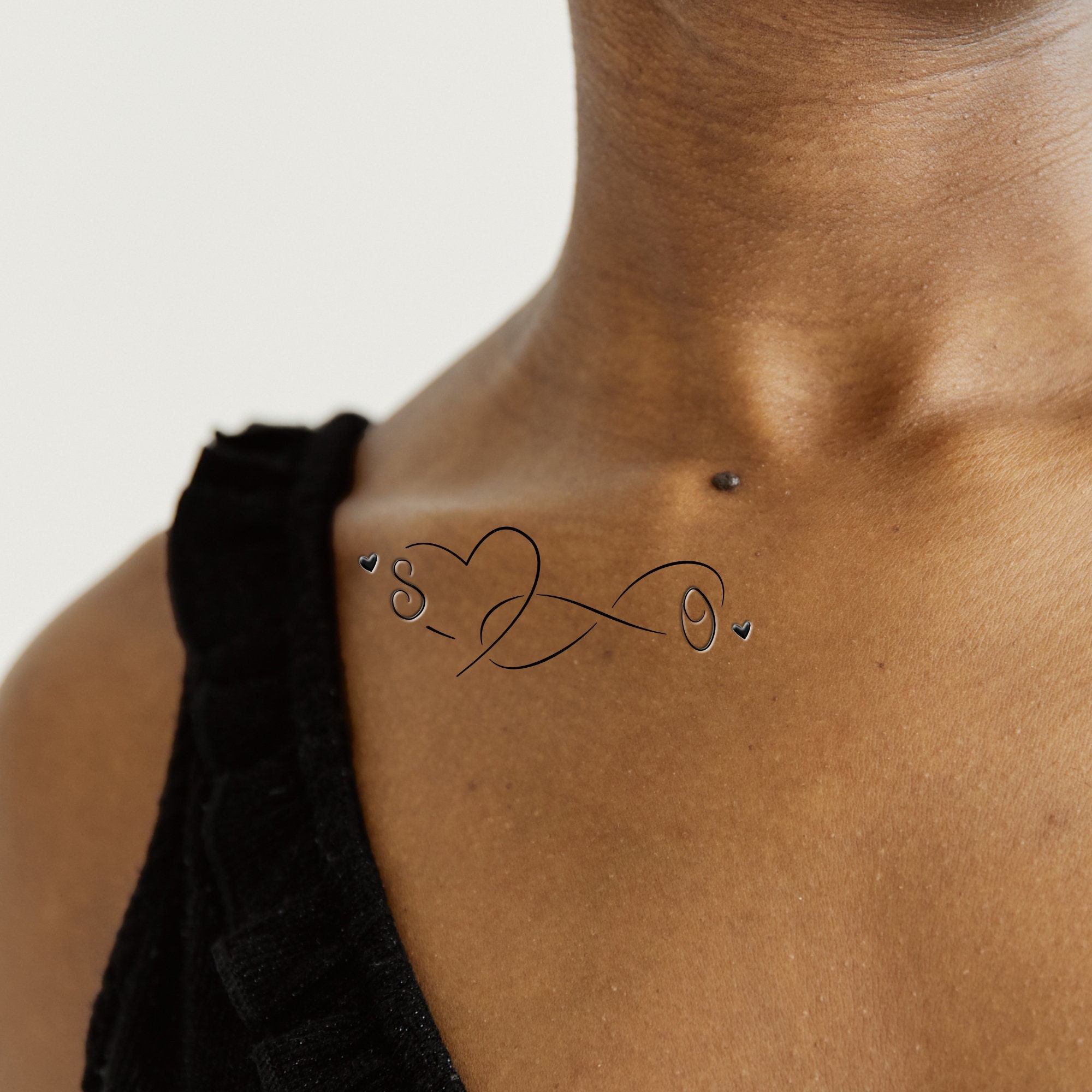 Personalized Minimalist Tattoo Printable Stencil. Heart Outline Images ...