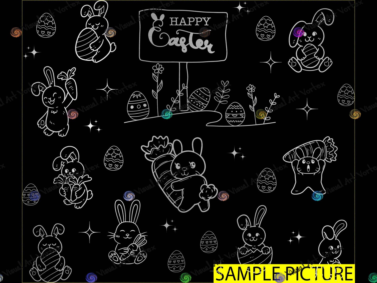 Easter Bunny 40oz Tumbler Wrap Laser Design SVG File - Etsy