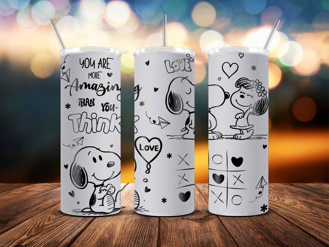 Peanuts Characters Tumbler Wrap Snoopy Self Love Design Fun Snoopy Gift ...