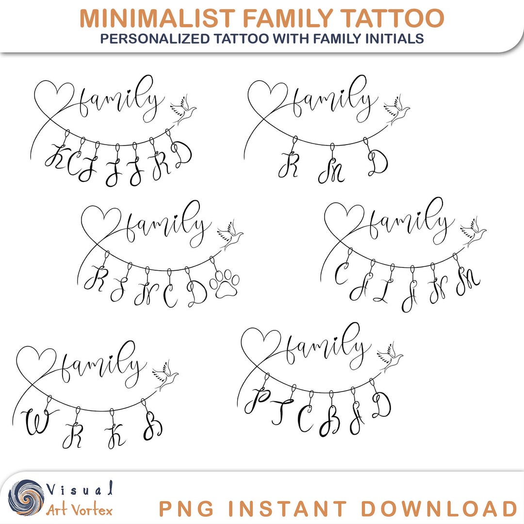 Personalized Minimalist Tattoo - Printable Stencil Digital Download ...