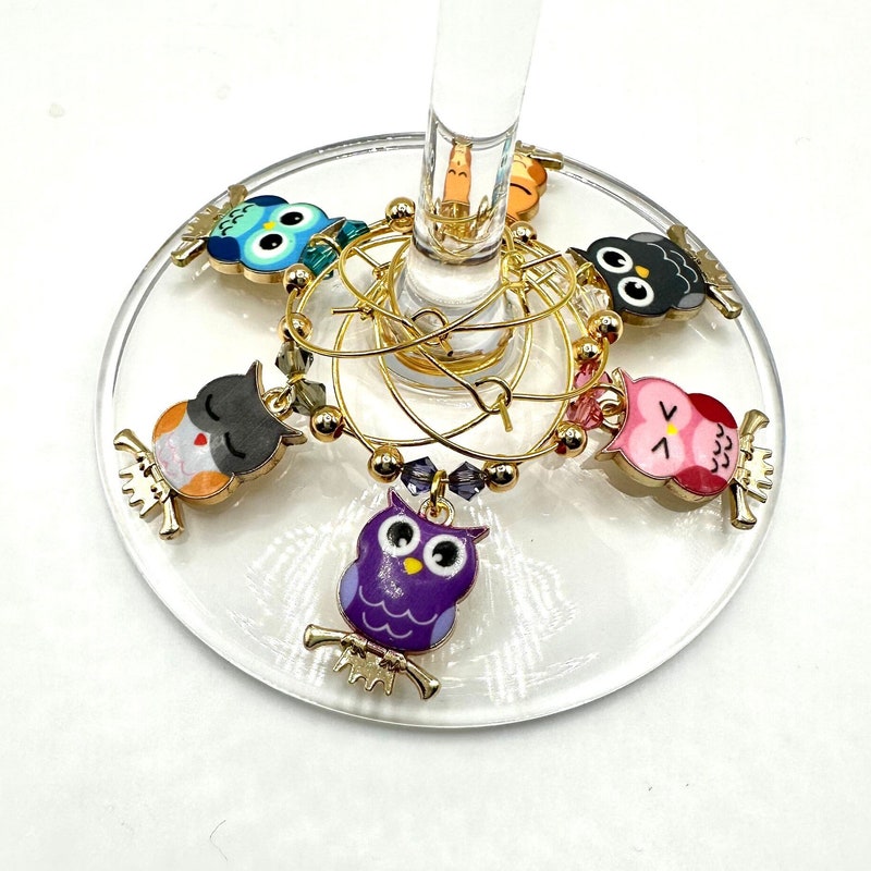 Owl Glasses Charm - Etsy