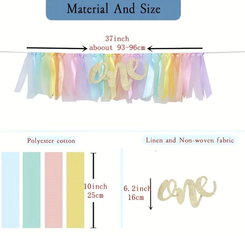 Pastel Rainbow High Chair Banner, First Birthday Banner, Smash Cake ...