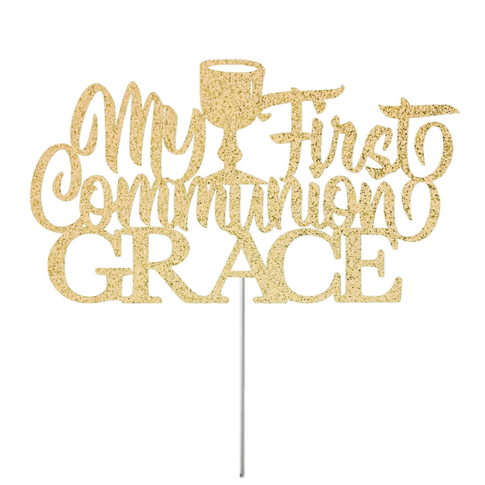 Personalized Name Communion Cake Topper, First Holy Communion Topper ...