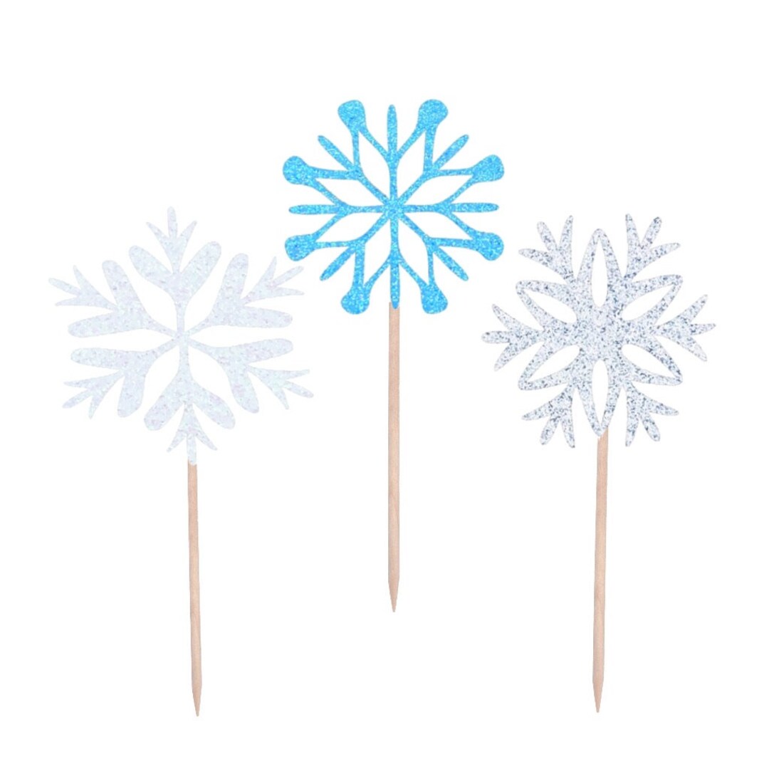 Schneeflocken Cupcake Picks, Winter Picks, Frozen Cupcake Picks ...