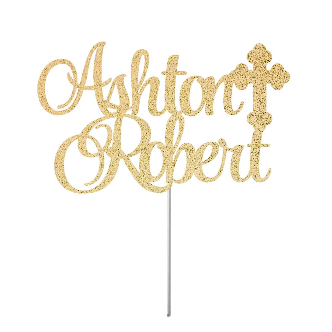 Personalized Name Religious Cake Topper, Baptism Cake Topper, First ...