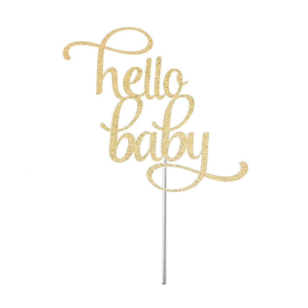 Hello Baby Cake Topper, Baby Party, Baby Sprinkle, Baby Shower, New ...