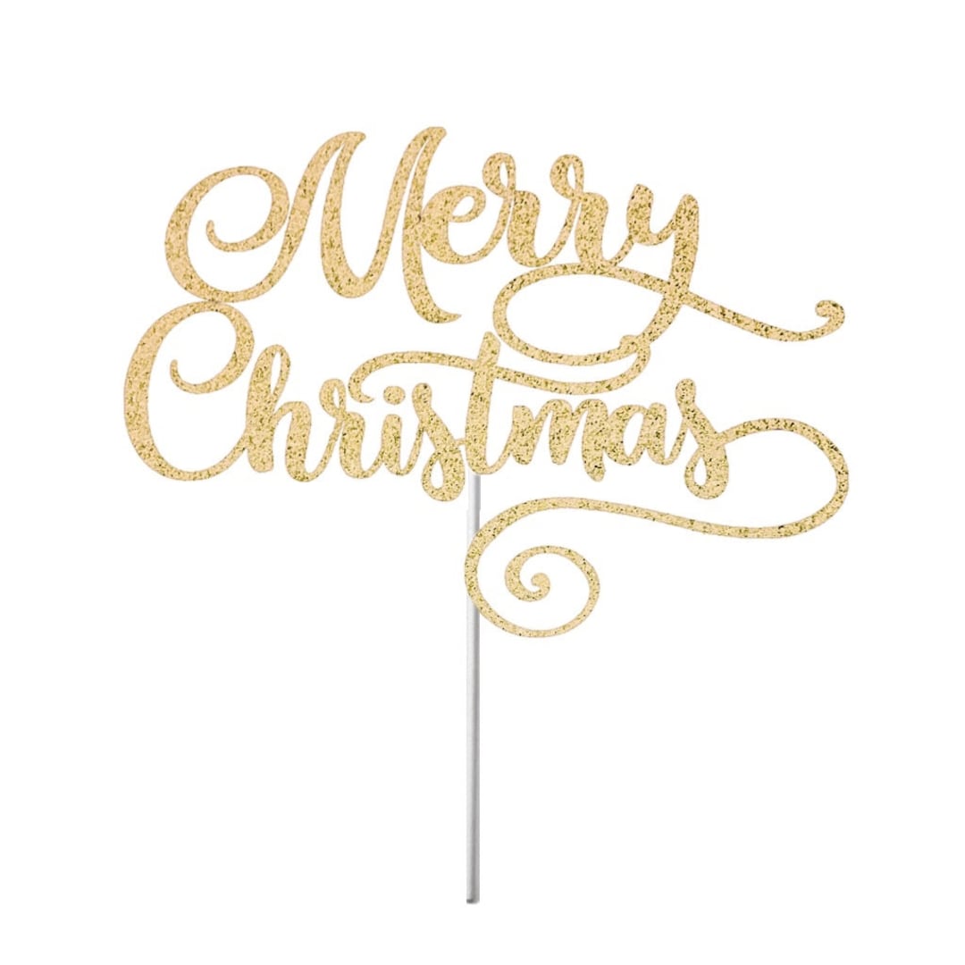 Merry Christmas Cake Topper, Christmas Topper, Xmas Cake Topper ...