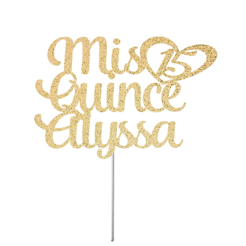 Personalized Name Mis Quince Custom Cake Topper, 15th Birthday ...