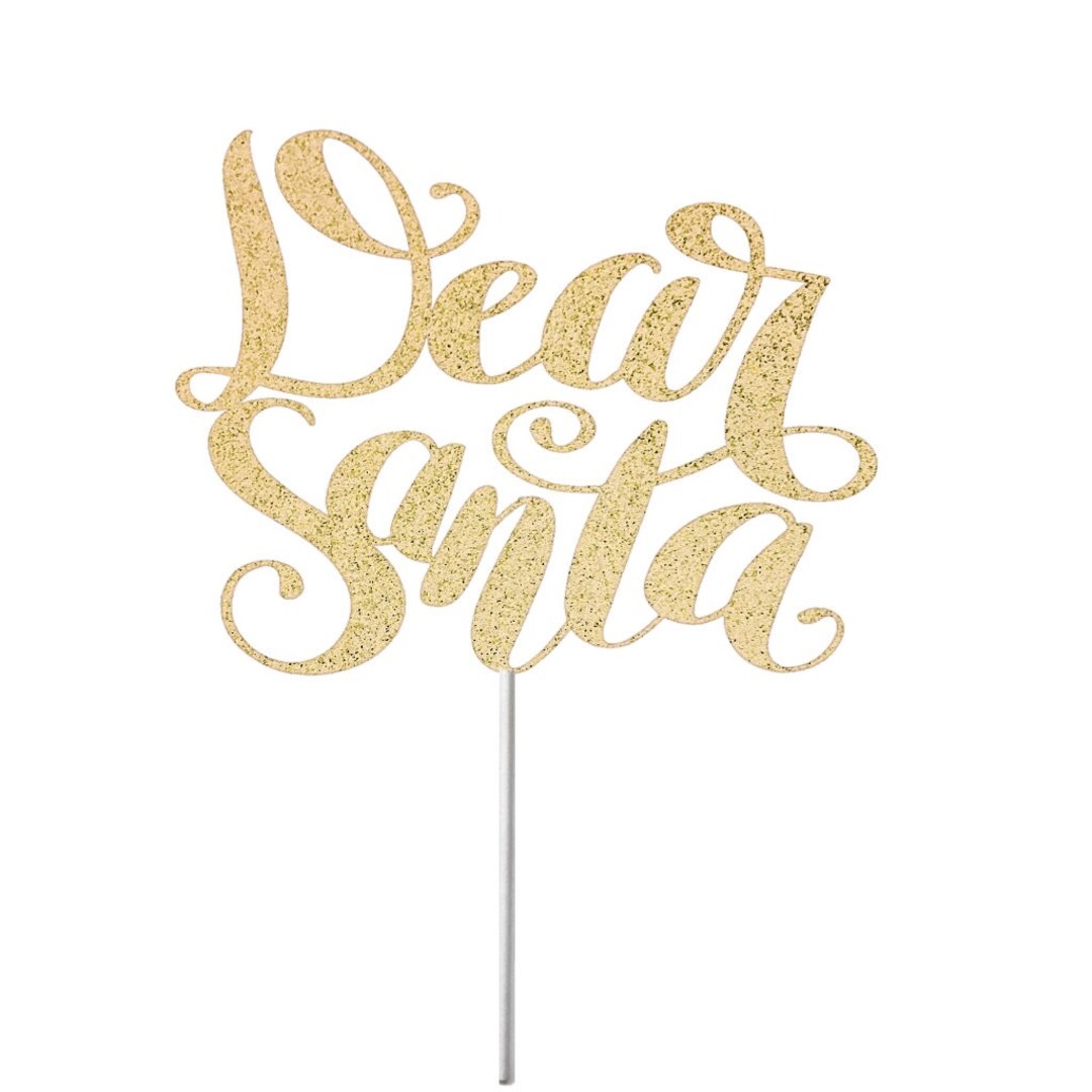Dear Santa Cake Topper, Christmas Topper, Xmas Cake Topper, Glitter ...