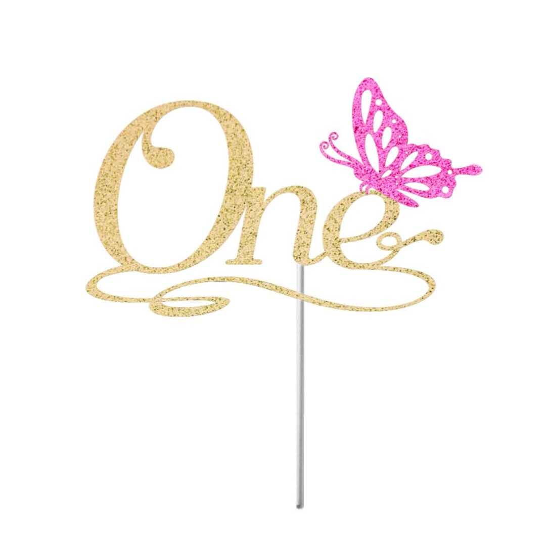 Butterfly One Cake Topper, Baby 1st Birthday, Birthday Glitter Cake ...