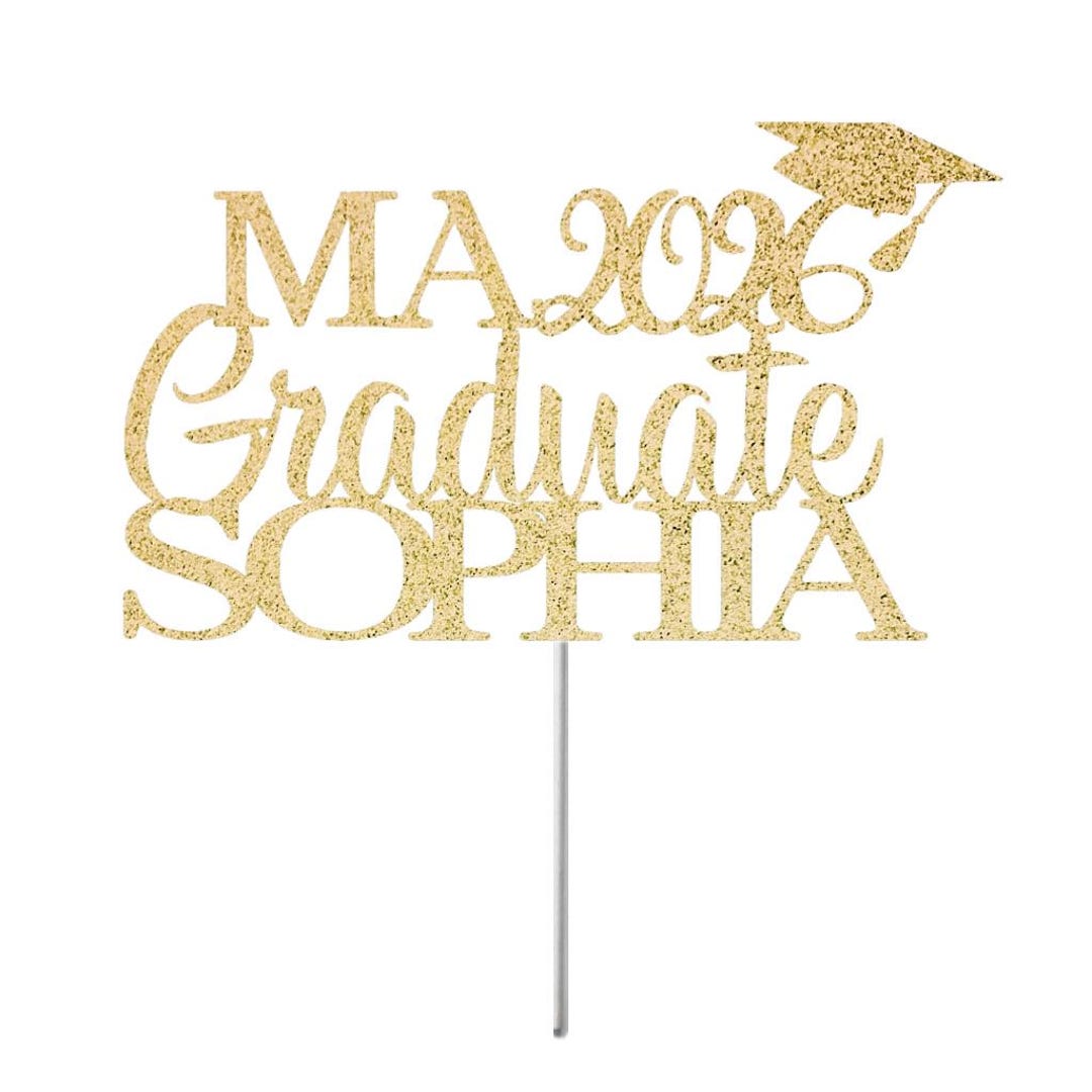 Personalized Name 2026 MA Graduation Topper, Graduation 2026 Topper, MA ...