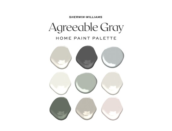 Sherwin Williams Agreeable Gray Color Palette Interior Design - Etsy