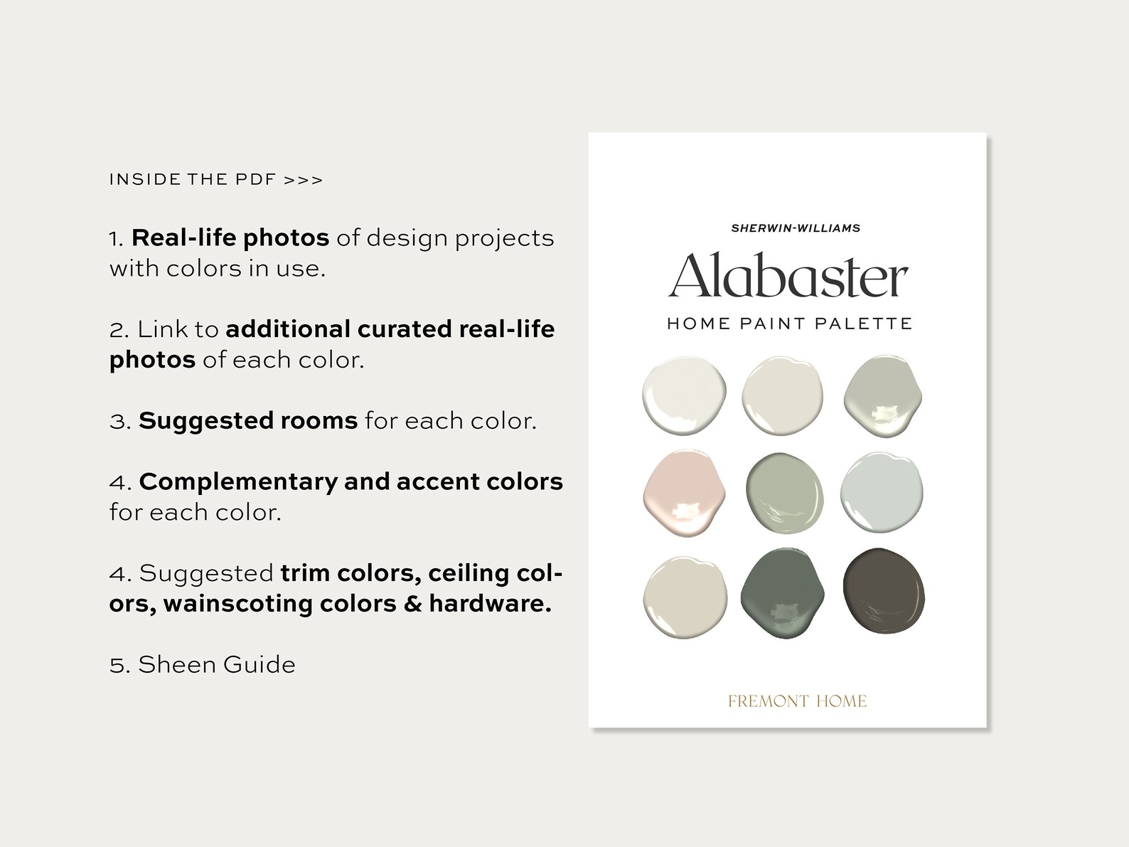 Sherwin Williams Alabaster Color Palette, Interior Design Paint Palette ...