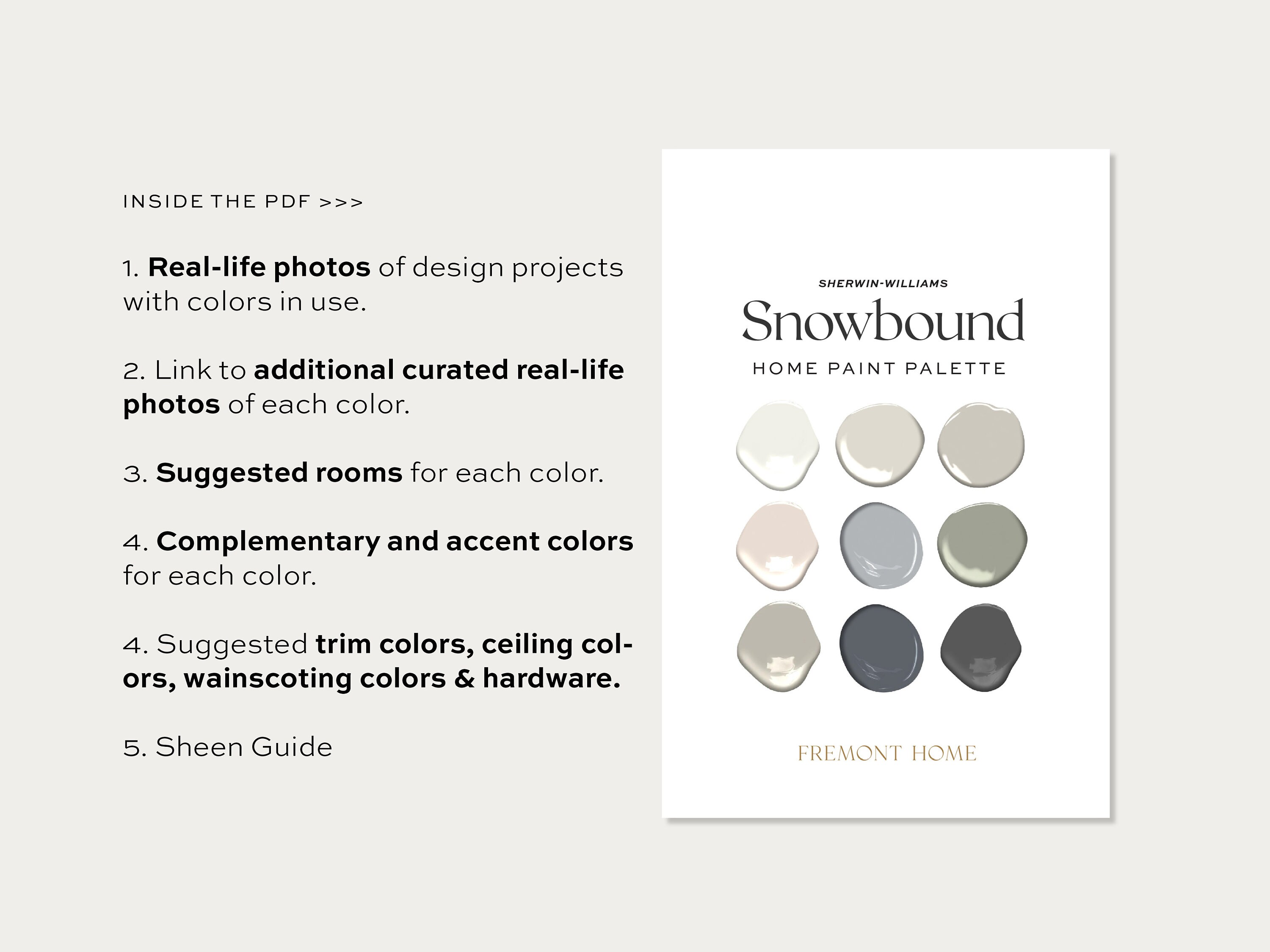 Sherwin Williams Snowbound Color Palette Complementary Color - Etsy