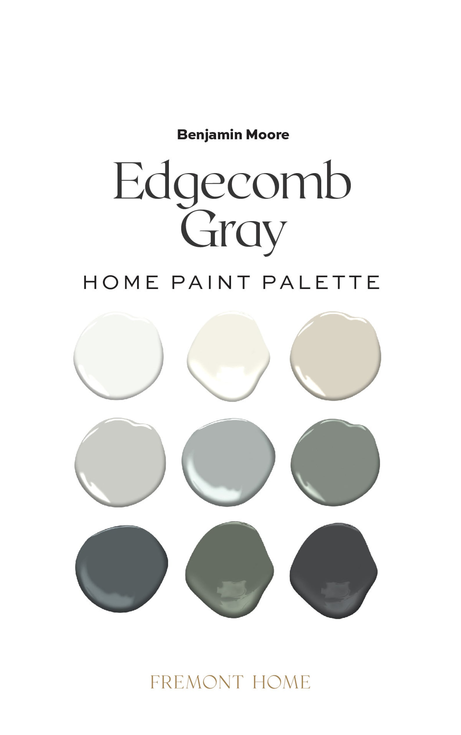 Benjamin Moore Edgecomb Gray Color Palette, Whole House Paint Colors ...