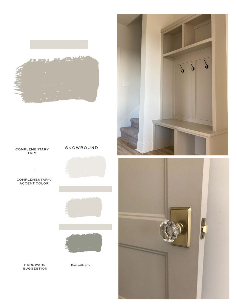 Sherwin Williams Snowbound Color Palette Complementary Color | Etsy UK