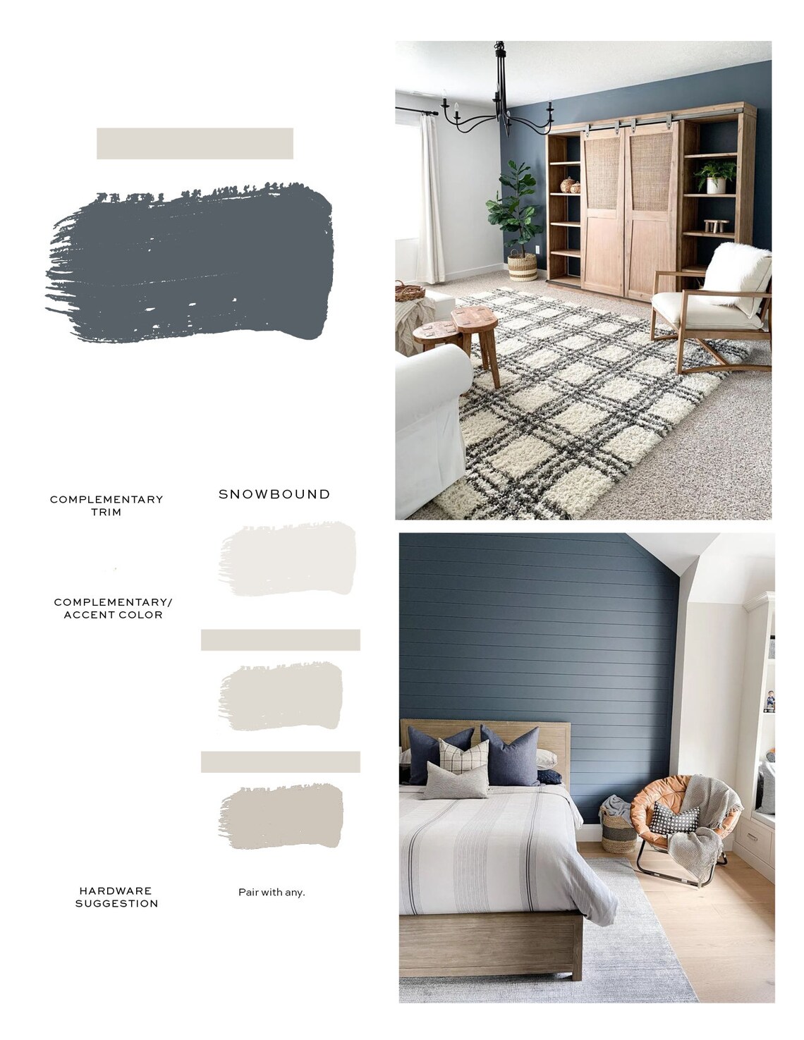 Sherwin Williams Snowbound Color Palette Complementary Color | Etsy UK