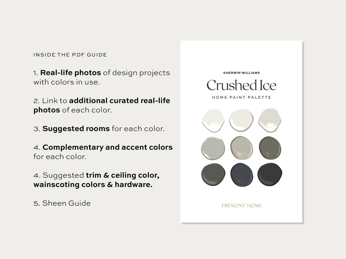 Sherwin Williams Crushed Ice Home Color Palette, Interior Paint Palette ...
